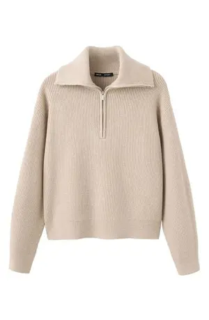 Mango Quarter Zip Sweater