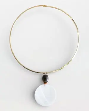 BY LILLA Statement Pendant Necklace - Gold
