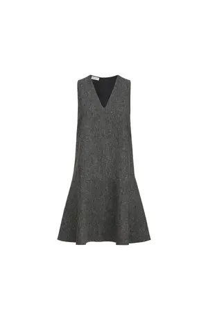Brunello Cucinelli Virgin Wool Donegal Mini Dress With Monili