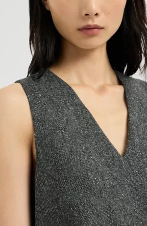 Brunello Cucinelli Virgin Wool Donegal Mini Dress With Monili