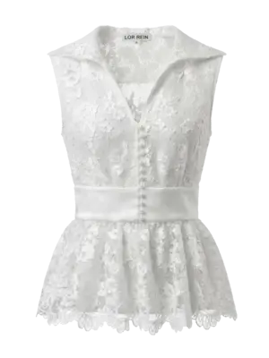 LOR REIN Elio Lace Top - White