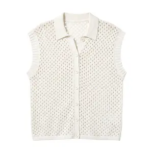 BRODIE CASHMERE Pointelle Knit Sleeveless Shirt