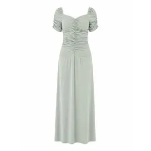 Carmen Says Turquoise Persephone Draped Dress