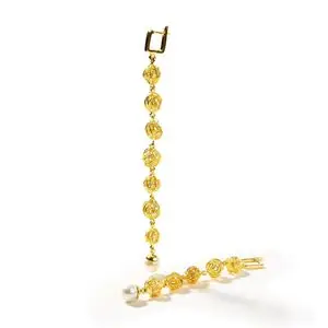 GERMAN KABIRSKI Skal Gold Plated Silver Earrings With Pearl