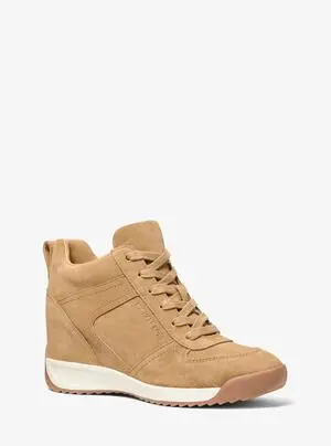 Michael Kors Nikko S2 Suede Wedge Trainer In Size By - Brown