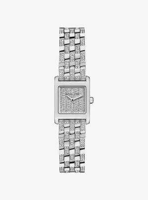 Michael Kors Micro Georgie Pavé Stainless Steel Watch - Silver