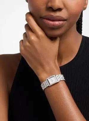 Michael Kors Micro Georgie Pavé Stainless Steel Watch - Silver