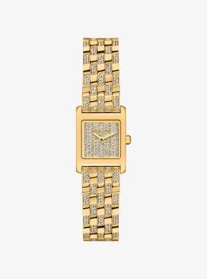 Michael Kors Micro Georgie Pavé -tone Stainless Steel Watch - Gold