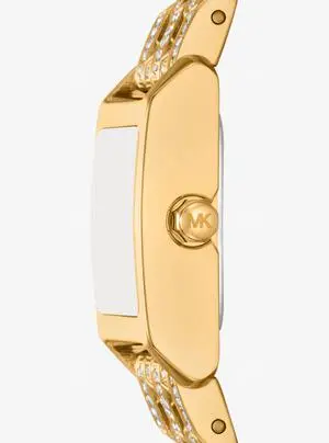 Michael Kors Micro Georgie Pavé -tone Stainless Steel Watch - Gold