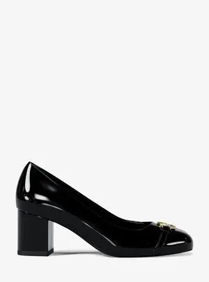 Michael Kors Dori Patent Block Heel Pump - Black