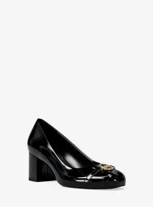 Michael Kors Dori Patent Block Heel Pump - Black