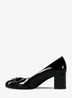Michael Kors Dori Patent Block Heel Pump - Black