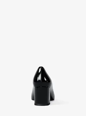 Michael Kors Dori Patent Block Heel Pump - Black
