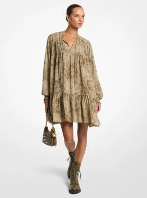 Michael Kors Floral Georgette Tiered Dress