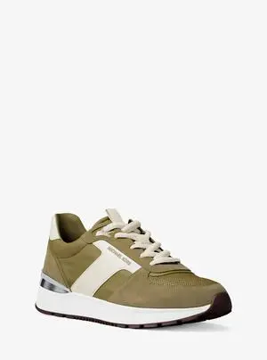 Michael Kors Remy Mixed-media Trainer - Green