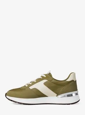 Michael Kors Remy Mixed-media Trainer - Green