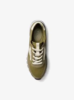 Michael Kors Remy Mixed-media Trainer - Green