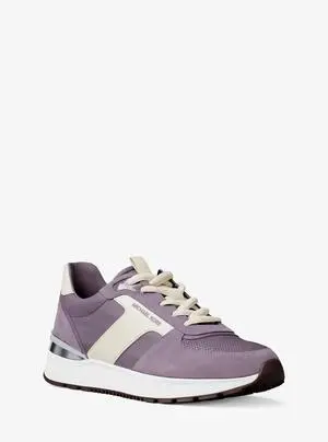 Michael Kors Remy Mixed-media Trainer Purple