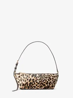 Michael Kors Laila Small Leopard Print Calf Hair Pochette