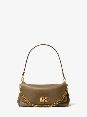 Michael Kors Bryant Large Textured Leather Convertible Shoulder Bag - Green