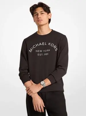 Michael Kors Logo Cotton Blend Crewneck Sweater - Black