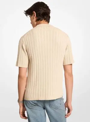 Michael Kors Textured Knit Polo Shirt
