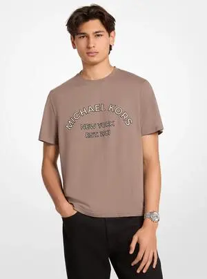 Michael Kors Graphic Logo Cotton Jersey T-shirt - Grey