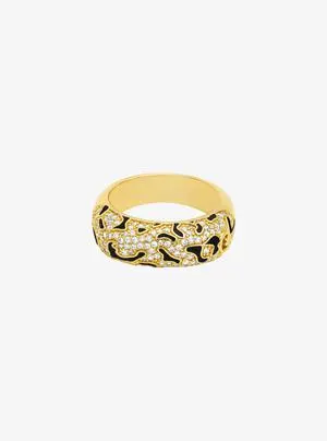Michael Kors Pavé Leopard Ring - Gold