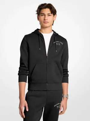 Michael Kors Logo Cotton Blend Zip-up Hoodie - Black
