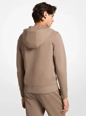 Michael Kors Logo Cotton Blend Zip-up Hoodie - Grey
