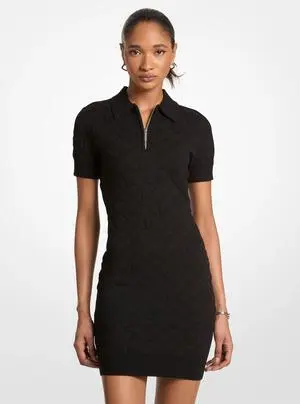 Michael Kors Logo Jacquard Polo Dress - Black