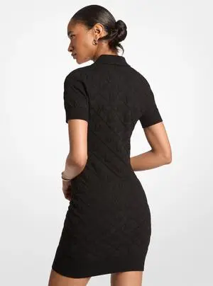 Michael Kors Logo Jacquard Polo Dress - Black