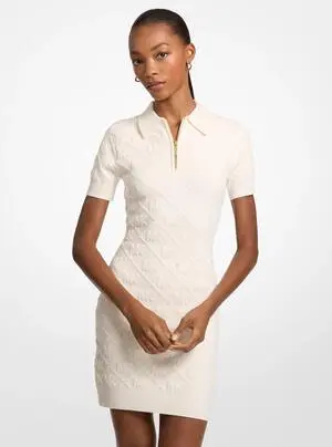 Michael Kors Logo Jacquard Polo Dress - Natural