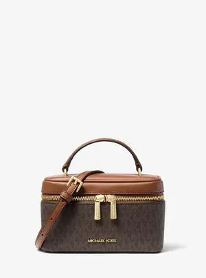 Michael Kors Vivi Small Signature Logo Vanity Crossbody Bag - Brown