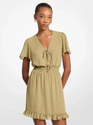 Michael Kors Georgette Mini Dress - Green
