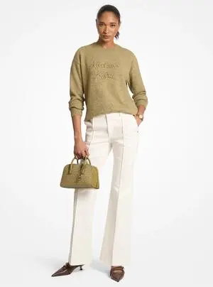 Michael Kors Logo Appliqué Knit Sweater - Green