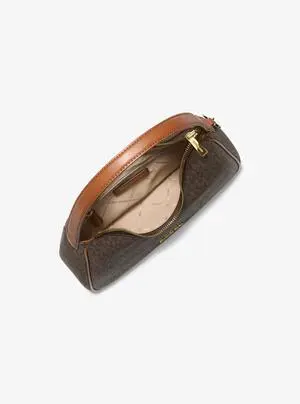 Michael Kors Nayla Small Signature Logo Hobo Shoulder Bag - Brown