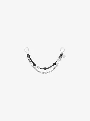 Michael Kors Silver-tone Charm And Chain Bag Charm - Black