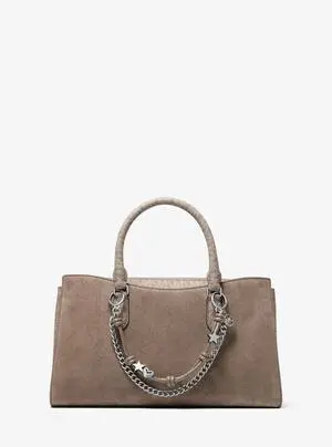 Michael Kors Silver-tone Charm And Chain Bag Charm - Grey