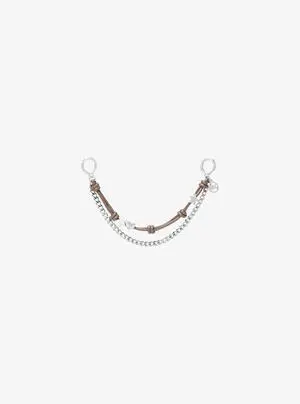 Michael Kors Silver-tone Charm And Chain Bag Charm - Grey