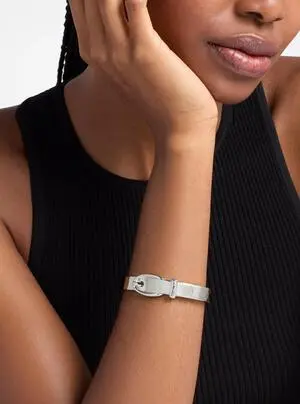 Michael Kors Buckled Bangle Bracelet - Silver