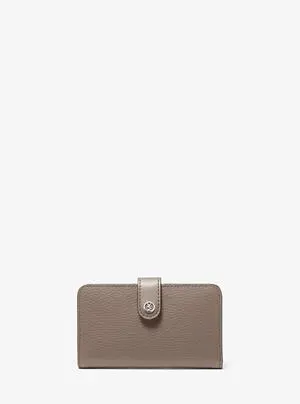Michael Kors Jet Set Travel Medium Pebbled Leather Wallet - Grey