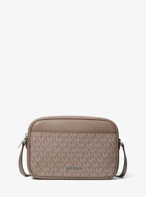 Michael Kors Jet Set Travel Large Signature Logo Camera Crossbody Bag - Grey