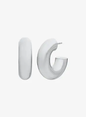 Michael Kors Chunky Hoop Earrings In By - Silver