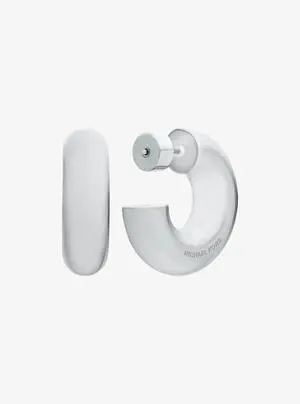 Michael Kors Chunky Hoop Earrings - Silver