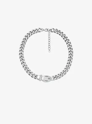 Michael Kors Buckle Chain-link Necklace - Silver