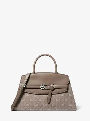 Michael Kors Greta Medium Signature Logo Satchel - Grey