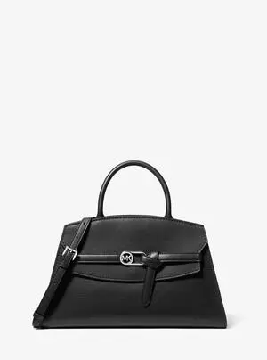 Michael Kors Greta Medium Leather Satchel - Black