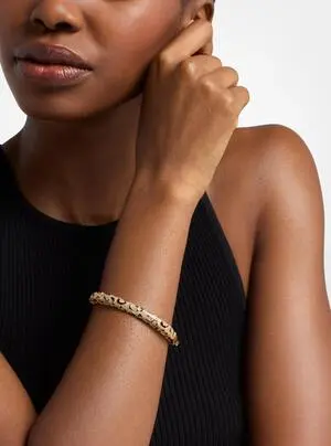 Michael Kors Pavé Leopard Bangle - Gold