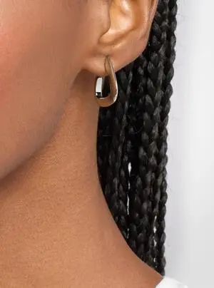 Michael Kors Square Hoop Earrings With Knife-cut Edges - Silver